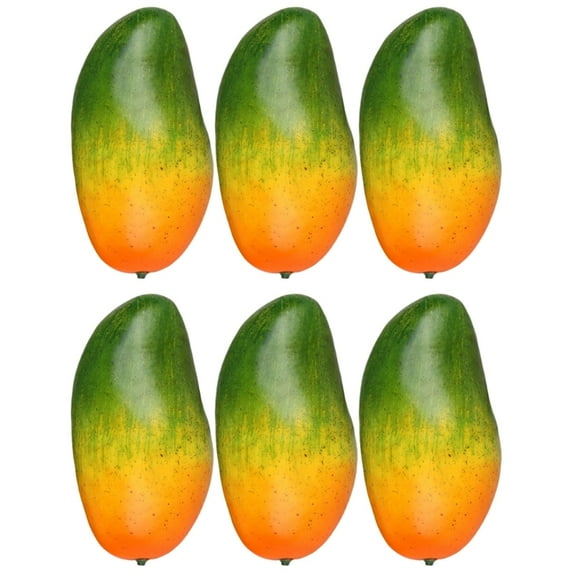 6Pcs Realistic Fake Fruit Mango Decoration Assorted Lifelike Mango ...