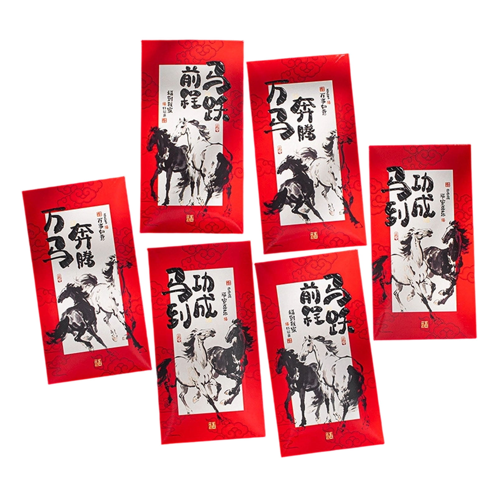 6Pcs Red Paper Envelopes 2026 Horse Year Money for Spring Festival Use ...