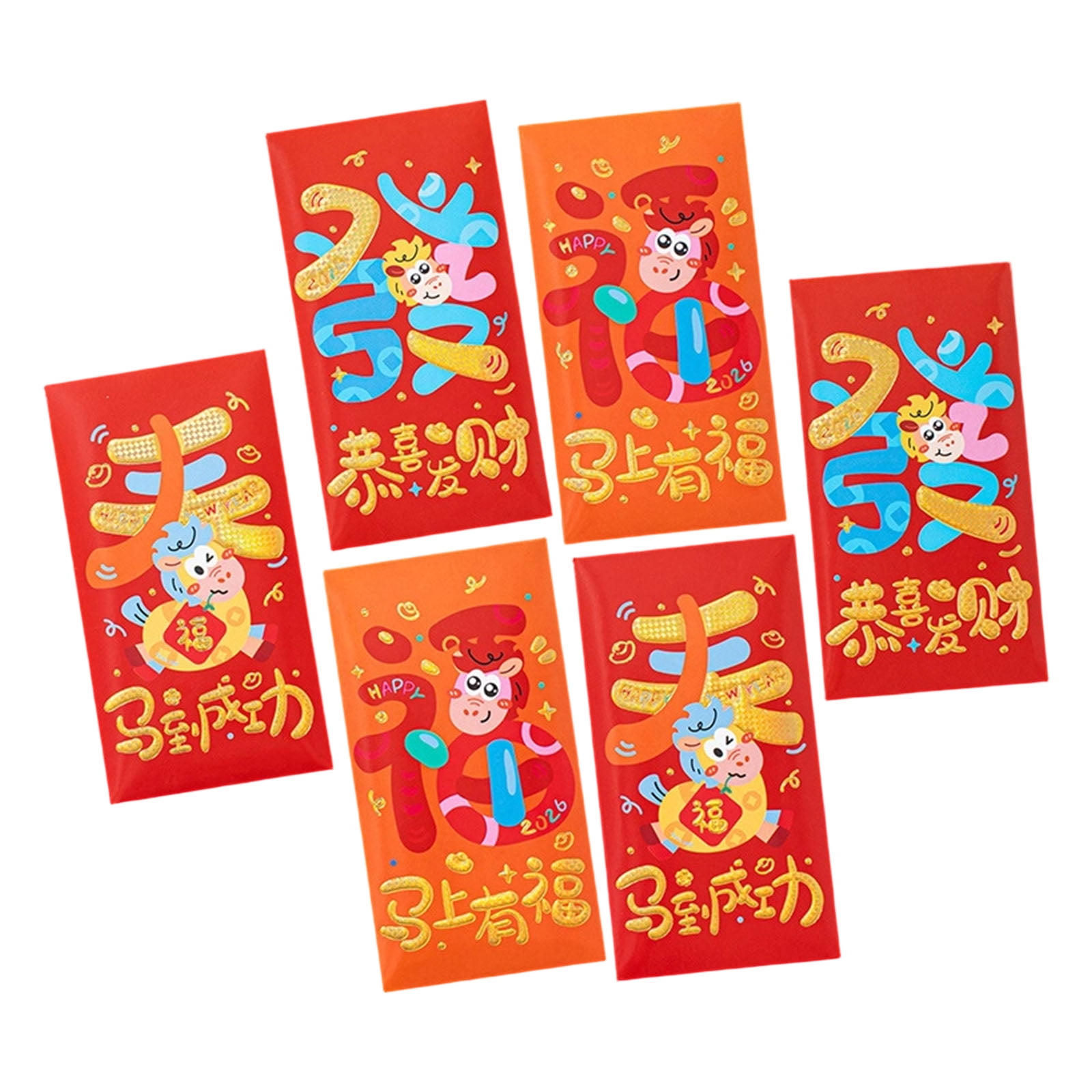 6Pcs Red Paper Envelopes 2026 Year of Horse Money Envelope Spring ...