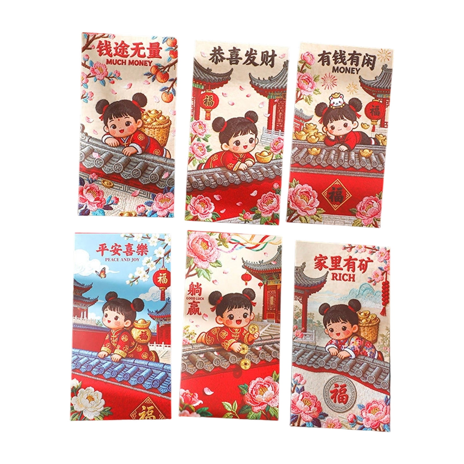 6Pcs Red Paper Packets 2026 Year of Horse Money Envelope Spring ...