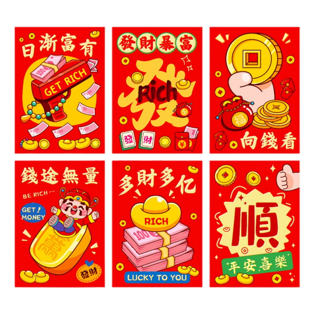 6Pcs Redness Envelopes for 2025 Year of the Snake Spring Festival Money ...