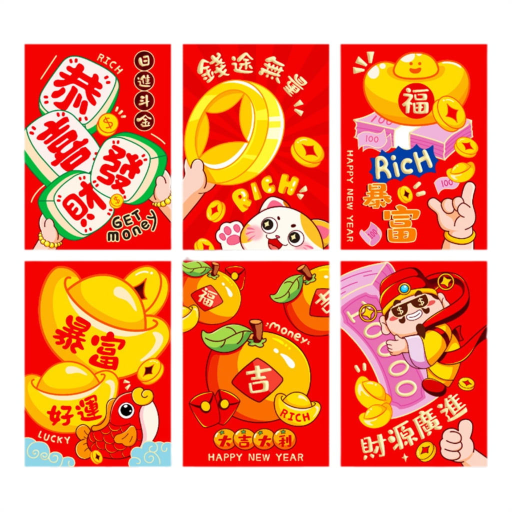 6Pcs Redness Envelopes for 2025 Year of the Snake Spring Festival Money ...
