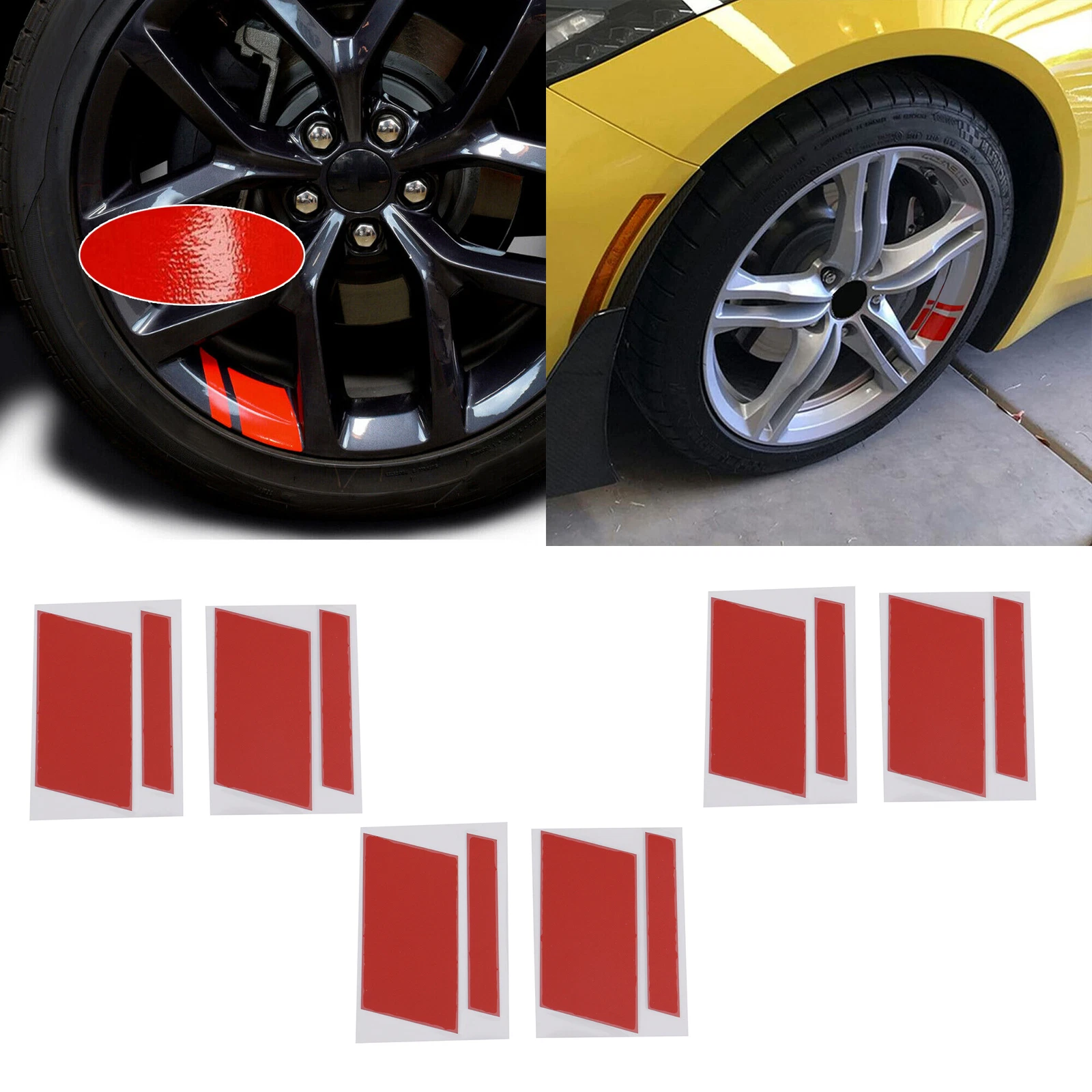 6Pcs Reflective Car Wheel Rim Vinyl Decal Sticker Car Accessories For ...