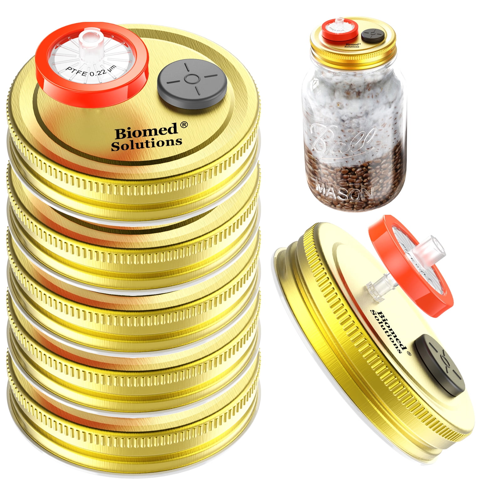 6Pcs Regular Mouth Mushroom Liquid Culture Lid Grain Spawn Cultivation ...