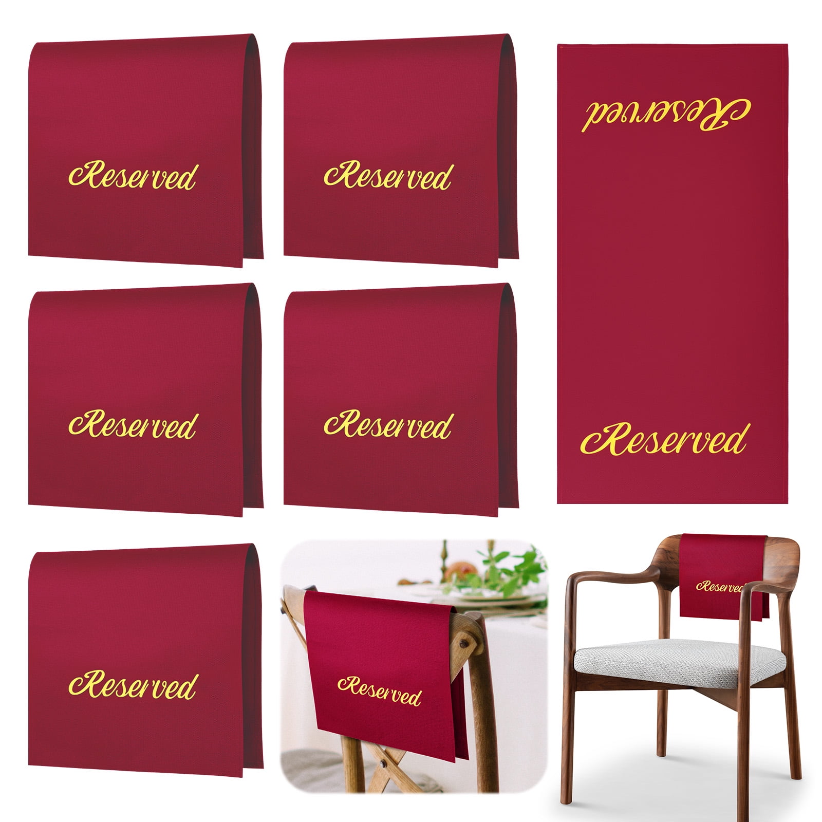 6Pcs Reserved Chair Signs Church Pew Reserved Sign Seating Placeholder ...
