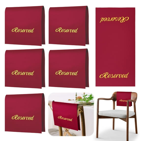 6Pcs Reserved Chair Signs Church Pew Reserved Sign Seating Placeholder ...