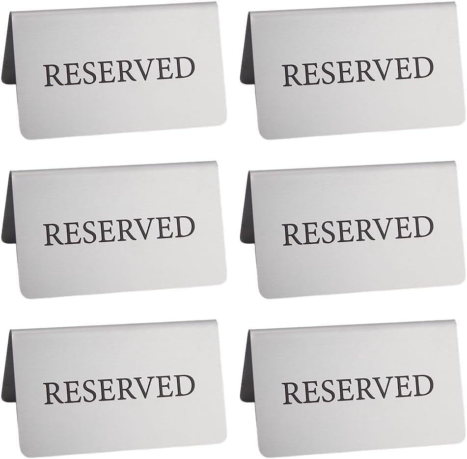 6Pcs Reserved Table Sign 3.9x2.4x2.6 Inch Desk Top Stand Tent Sign ...