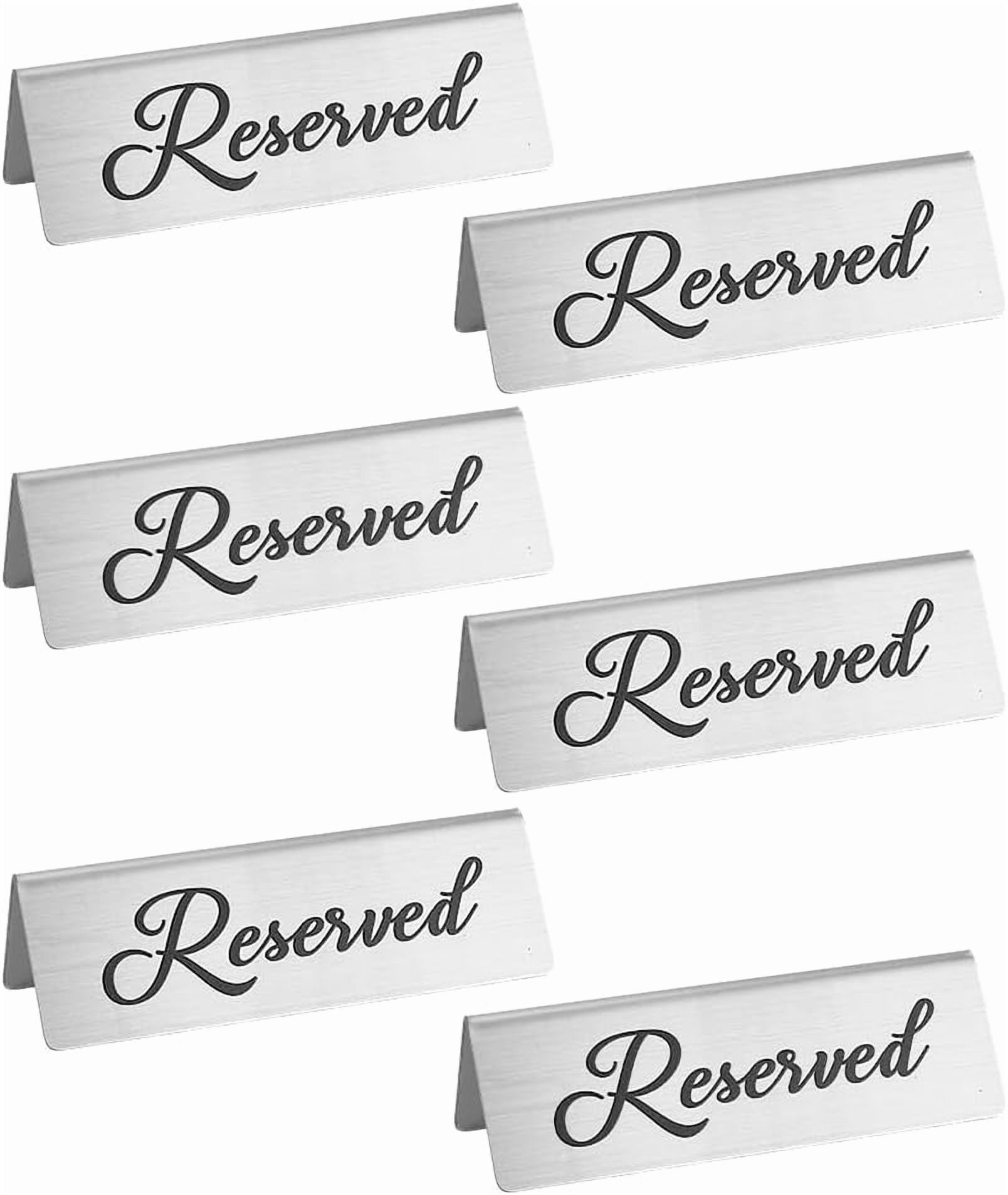6Pcs Reserved Table Sign 4.7x1.7x1.4 Inch Desk Top Stand Tent Sign ...