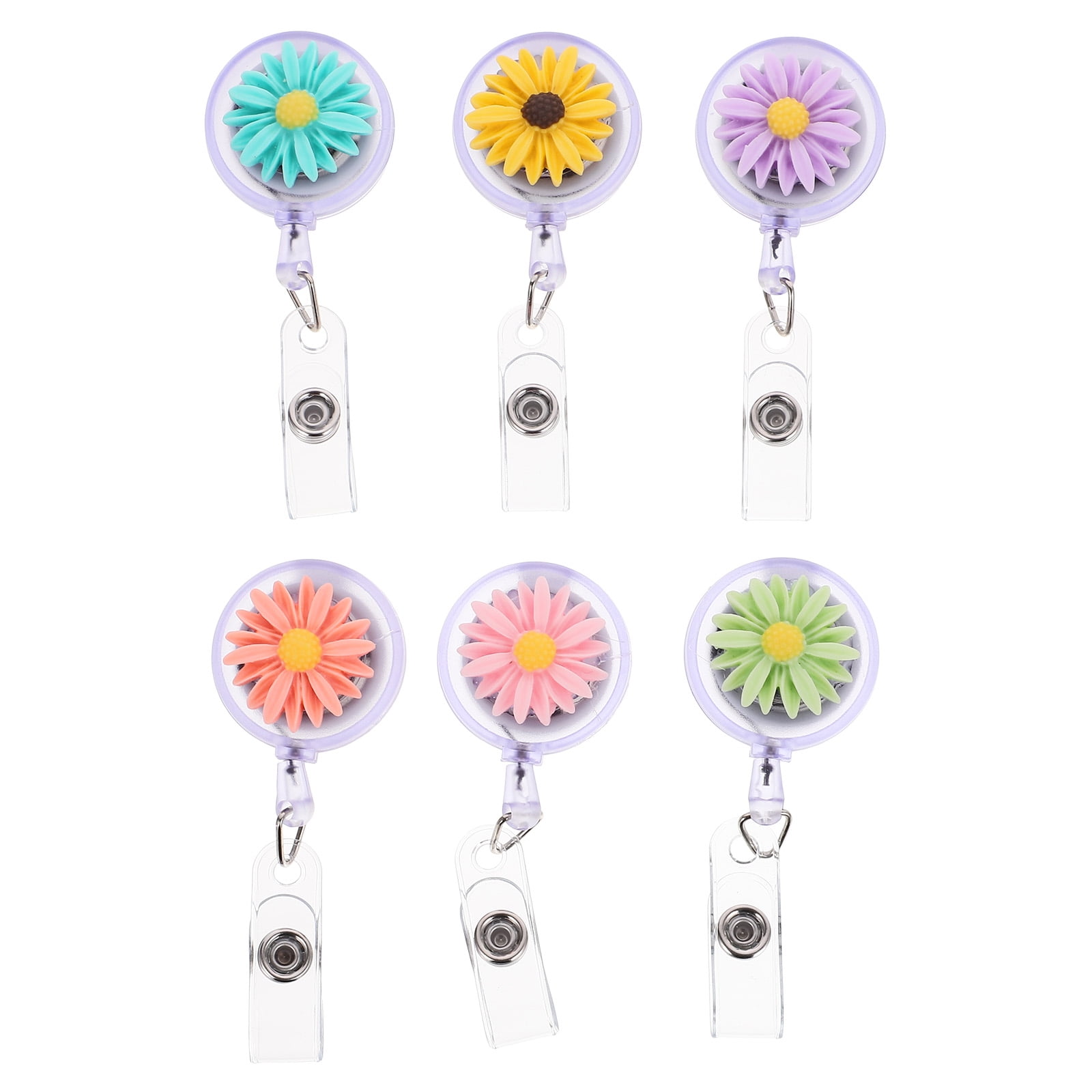 6Pcs Retractable Badge Clips Badge Clip Portable Badge Clip Nurse Badge ...