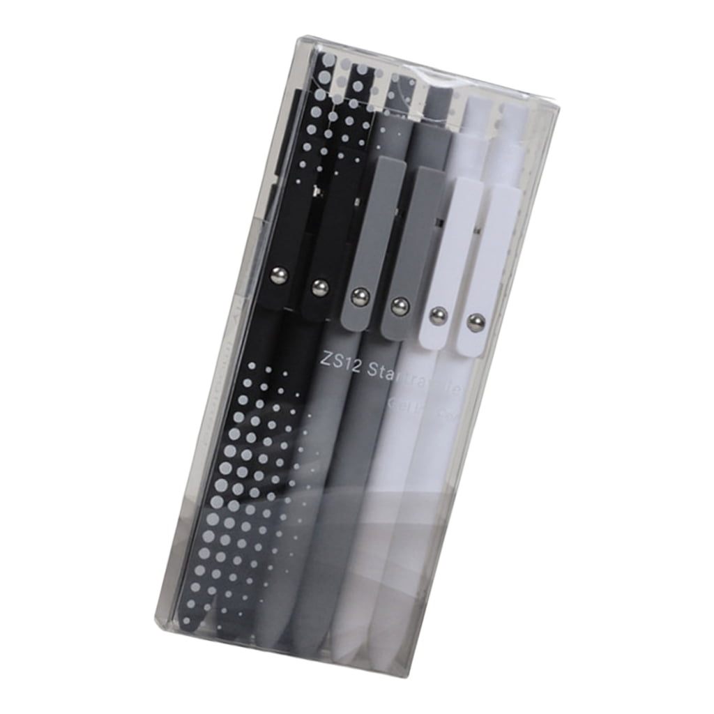 6Pcs Retractable Gel Inks Pen 0.5MM Press Action Gel Pen Quick Dry ...