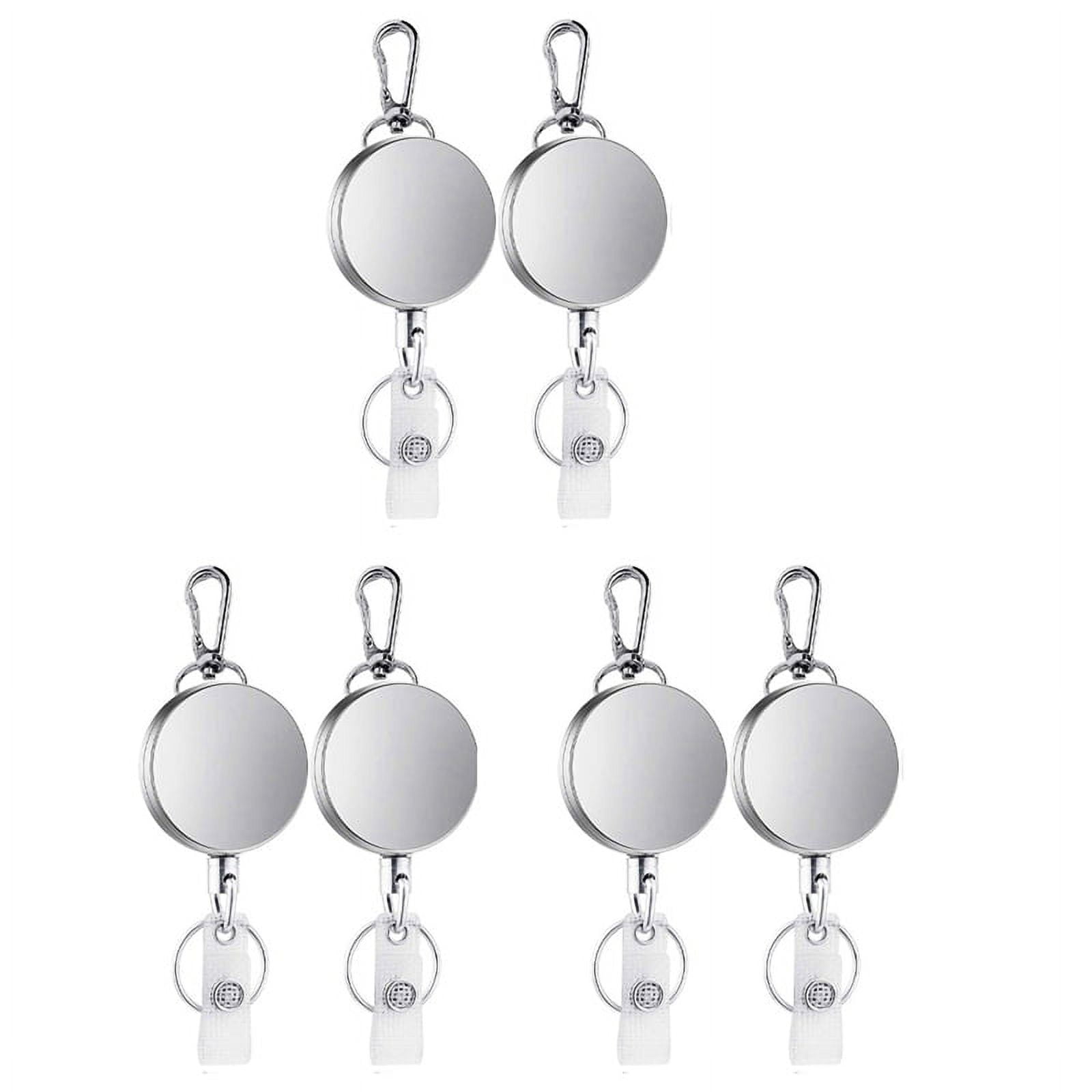 6Pcs Retractable Pull Key Ring ID Badge Lanyard Name Tag Card Holder ...
