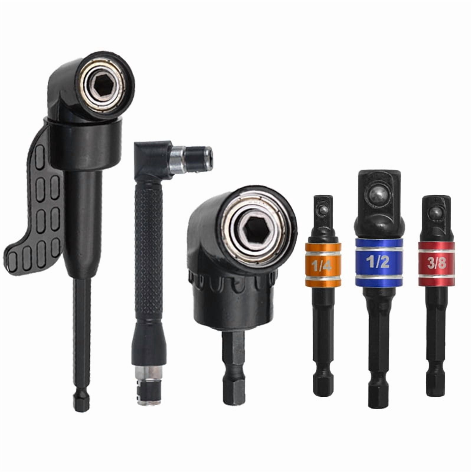 6Pcs Right Angle Drill Bit Adapter Set 105° 90° Socket Impact Driver ...