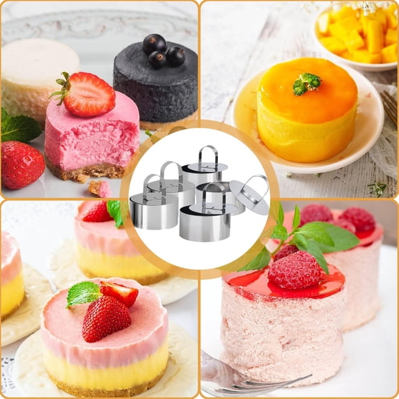 6Pcs Ring Molds for Cooking, Stainless Steel Mini Cake Ring Shapes Ring ...