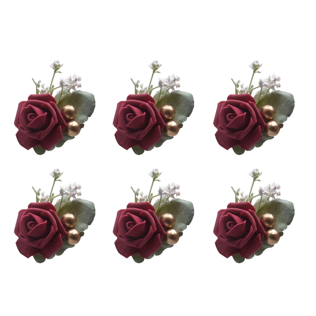 6Pcs Rose Corsages for Wedding Ceremony Anniversary Prom Party, Flower ...
