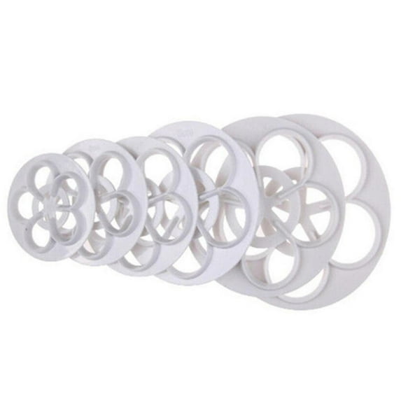 6Pcs Rose Flower Cutting Mould For Fondant Cake Decoration Printing ...