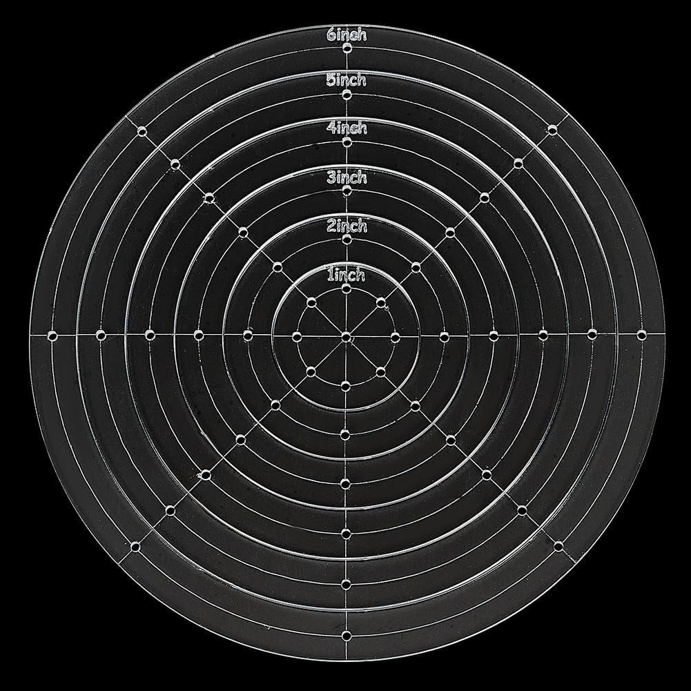 6Pcs Round Quilting Template Set 1/2/3/4/5/6 inch Acrylic Embroidery ...