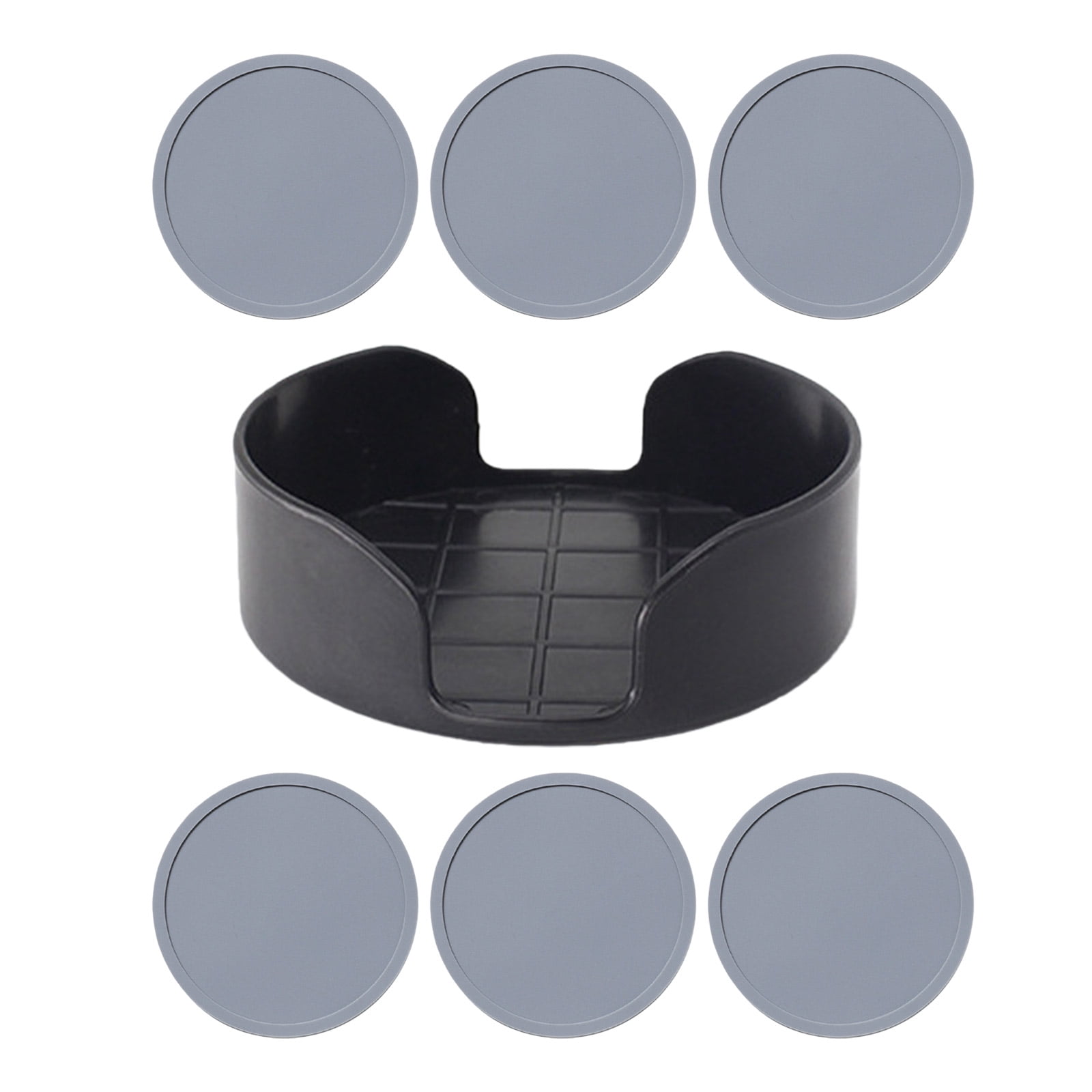 6Pcs Round Silicone Drink Coasters Heat Resistant Protects Tables From ...