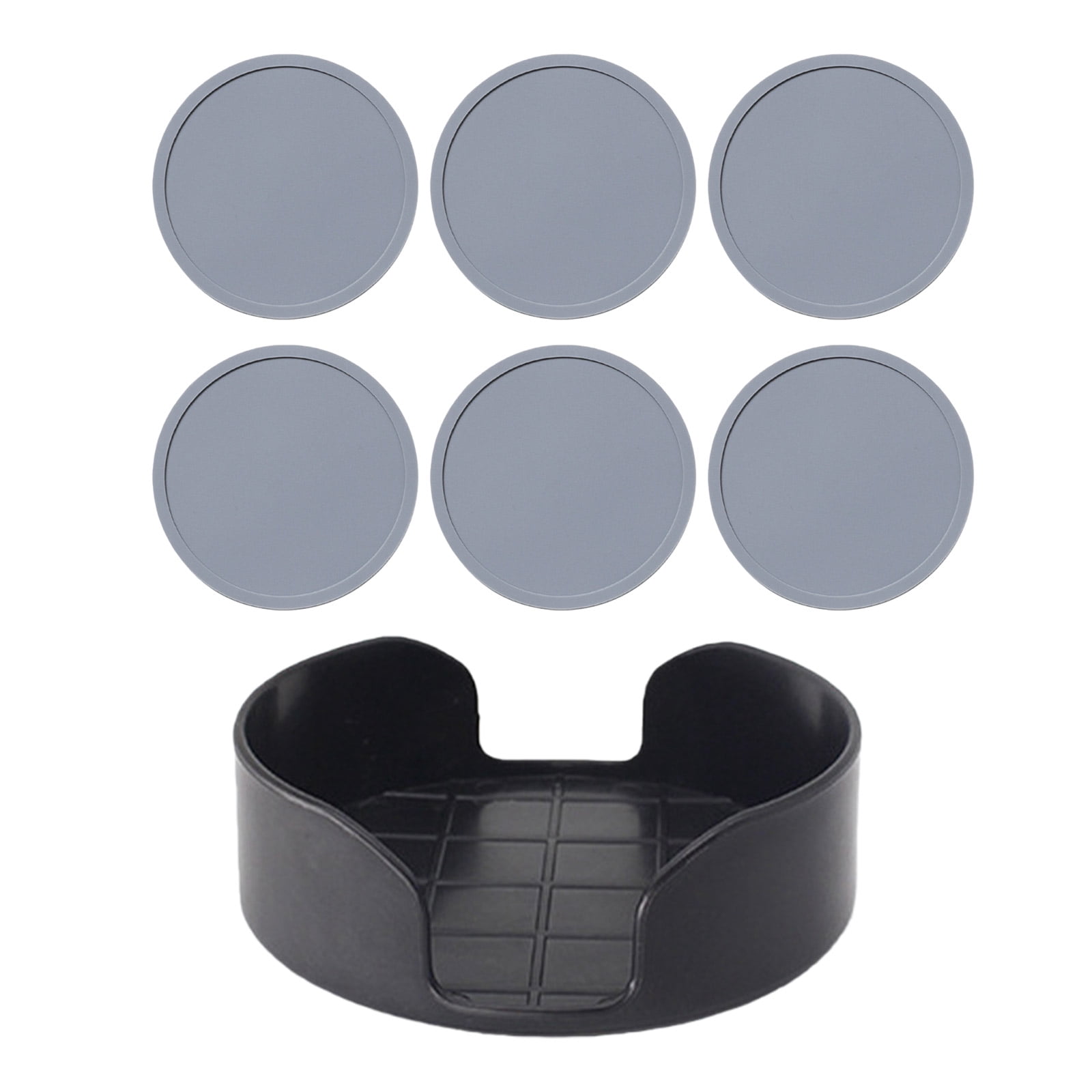 6Pcs Round Silicone Drink Coasters Heat Resistant Protects Tables From ...