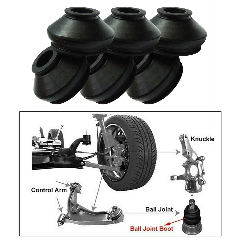 6Pcs Rubber Tie Rod End And Ball Joint Dust Boots Cover Universal Truck ...