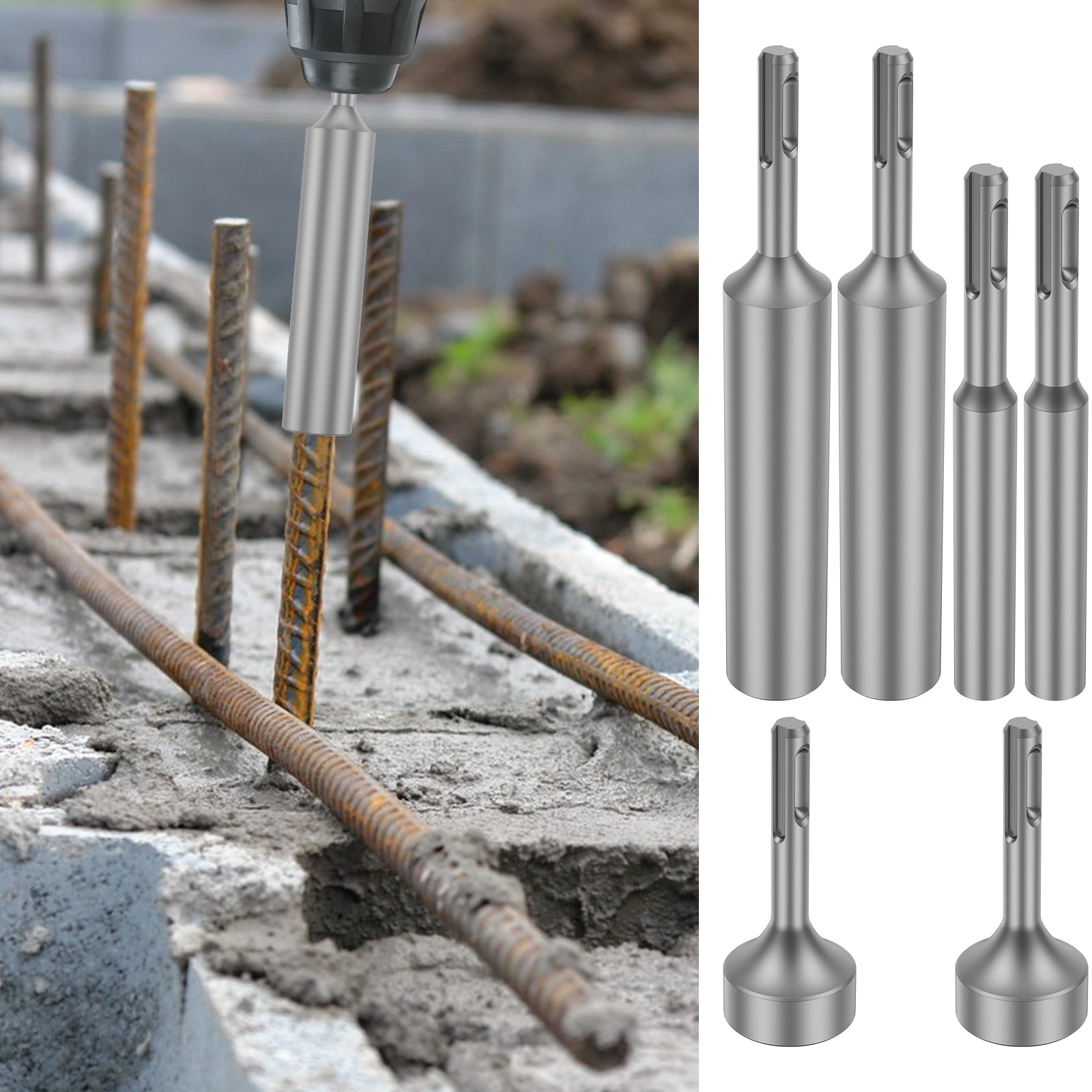 6Pcs SDS Plus Ground Rod Driver Professional SDS Plus Ground Rod Bits ...