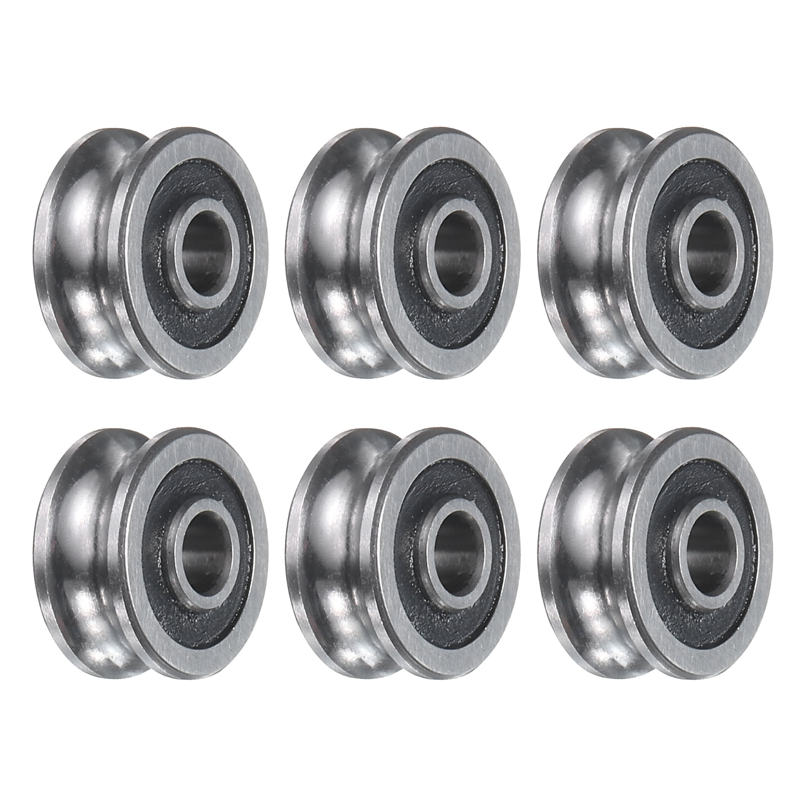 6Pcs SG10 Deep U Groove Ball Track Guide Bearing 4mmx13mmx6.5mm, Silver ...