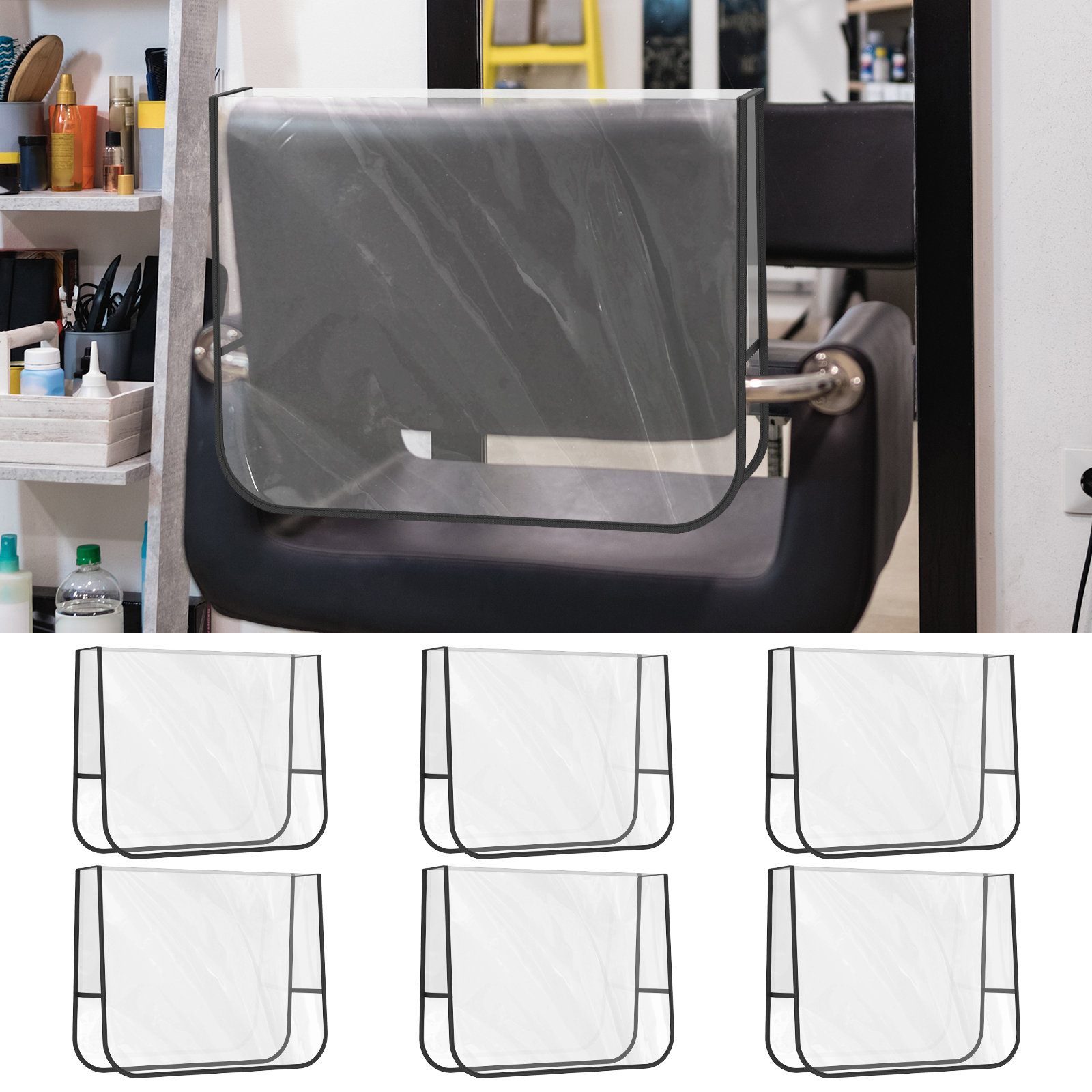 6Pcs Salon Chair Cover 20 x 15.4 x 4.7 Inch Transparent Square ...