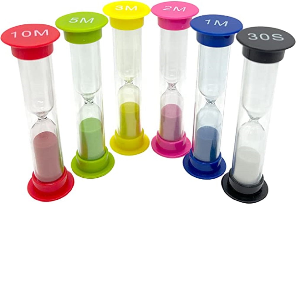 6Pcs Sand Timer Colorful Plastic Sandglass Hourglass Sand Clock Timer ...