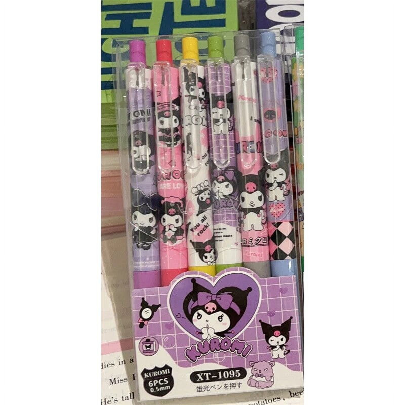 6Pcs Sanrio Kuromi Hello Kitty My Melody Highlighter Pen Cartoon ...