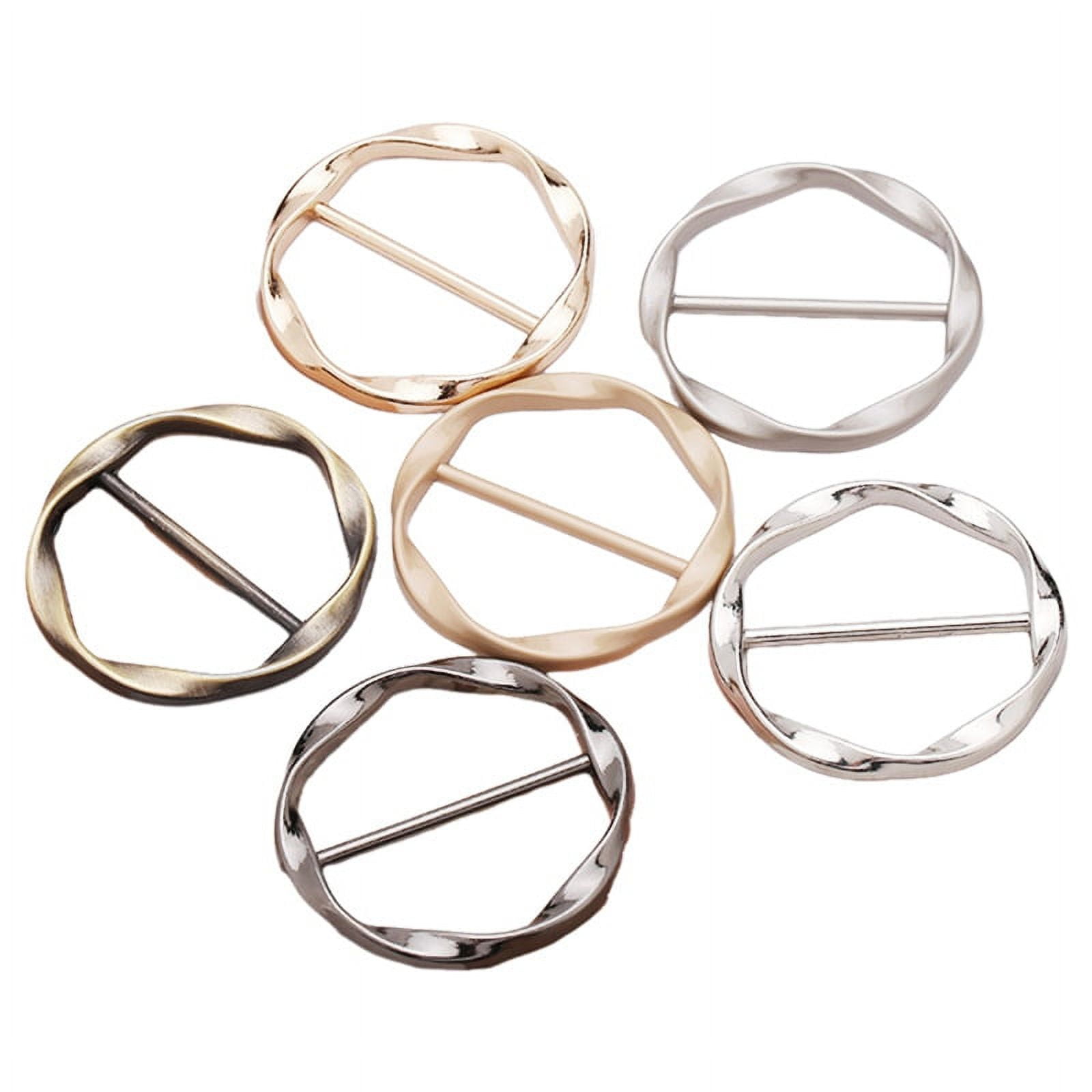 6Pcs Scarf Ring Clip T Shirt Tie Clips for Women Metal Tshirt Waist ...