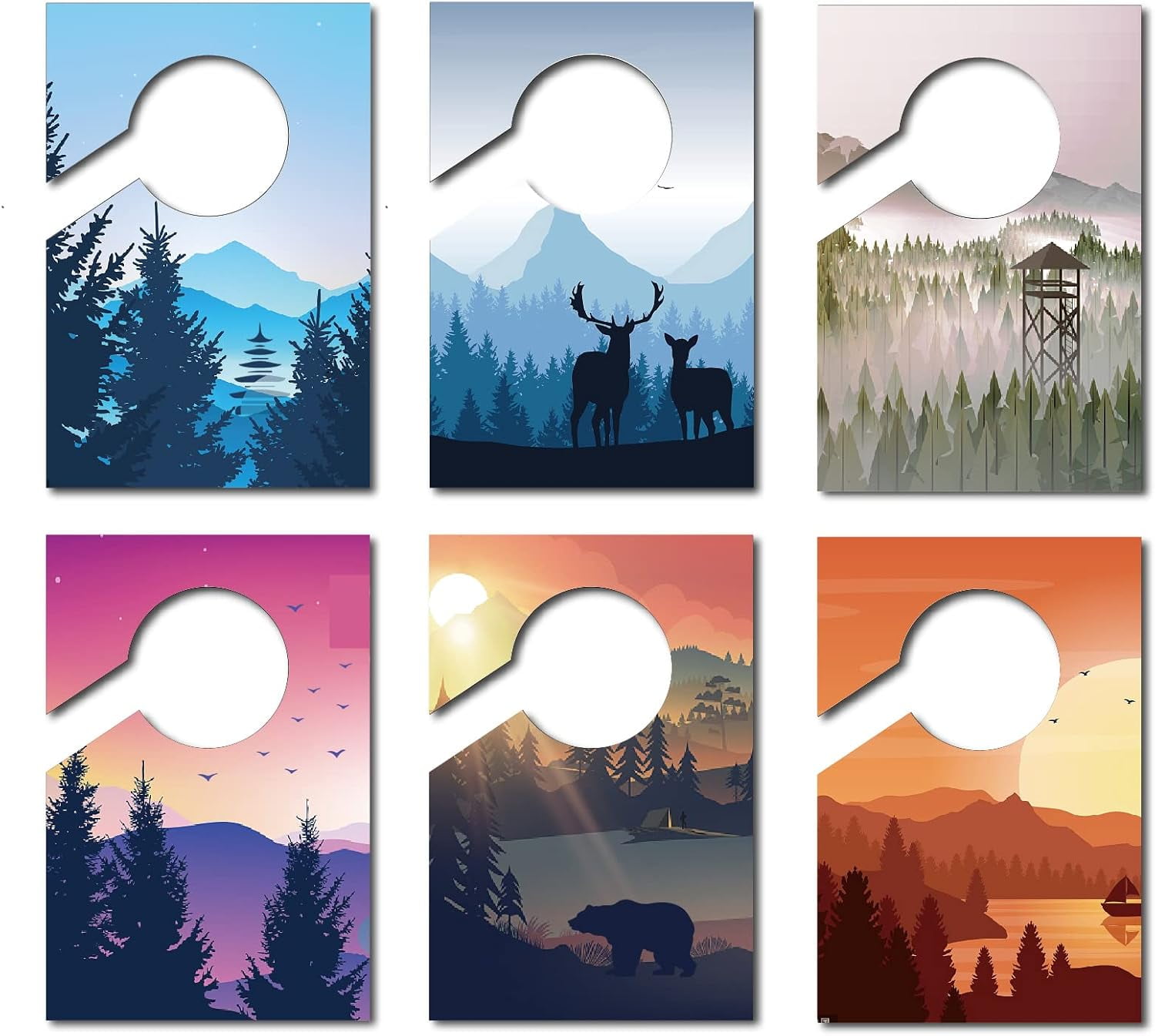 6Pcs Scenery Closet Label Dividers Clothing Rack Size Dividers Hanger ...