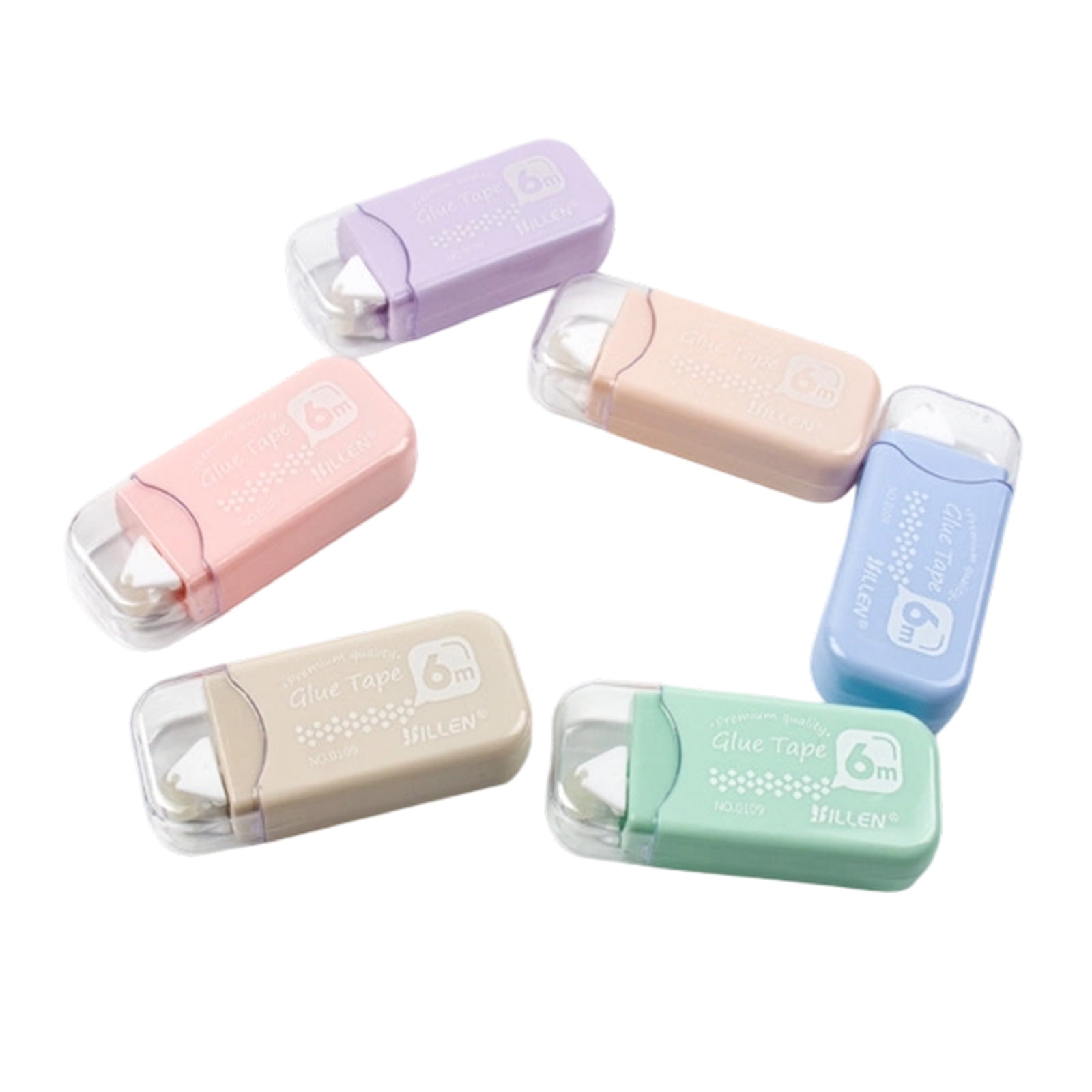 6Pcs Scrapbook Adhesive Dot 6mmX6M Clear Adhesive Roller Double Side ...