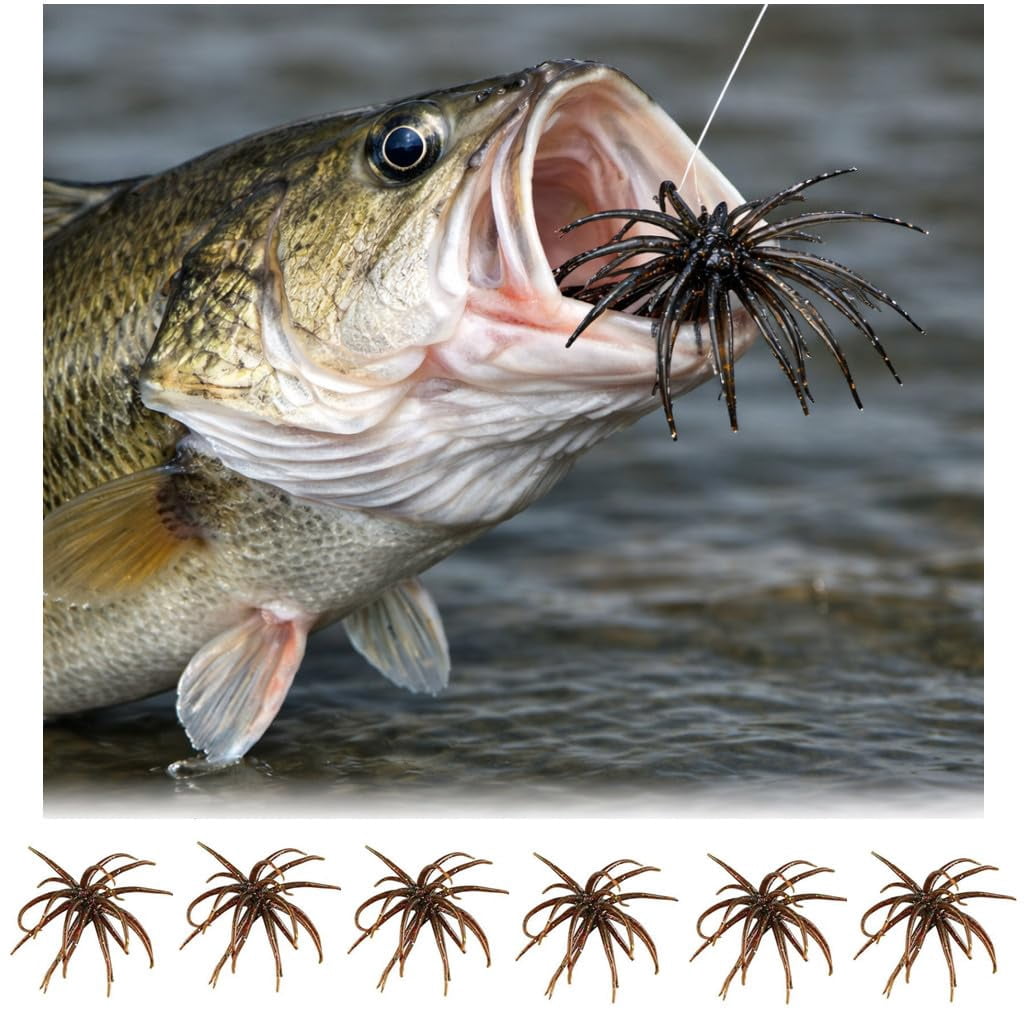 6Pcs Sea Urchin Bait, Realistic Fuzzy Dice Fishing Lure for Bass ...