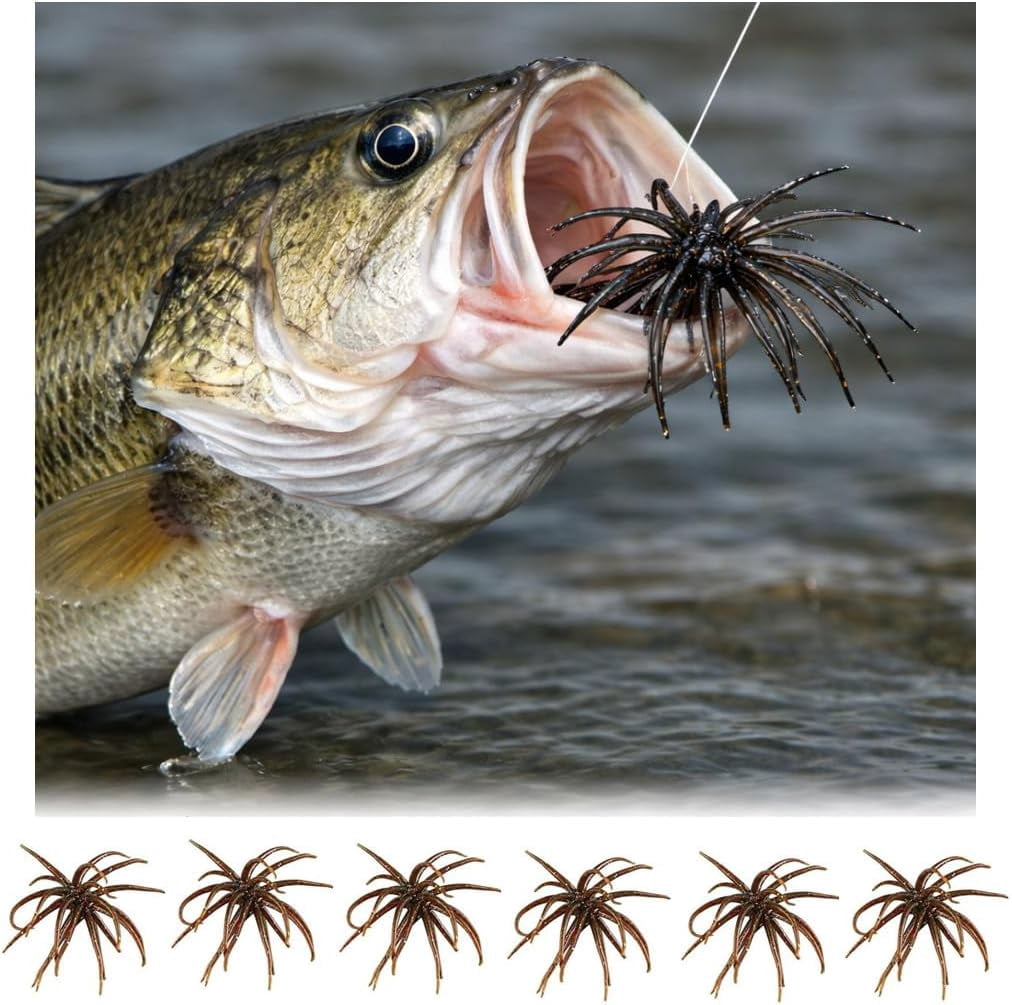 6Pcs Sea Urchin Bait, Realistic Fuzzy Dice Fishing Lure for Bass ...