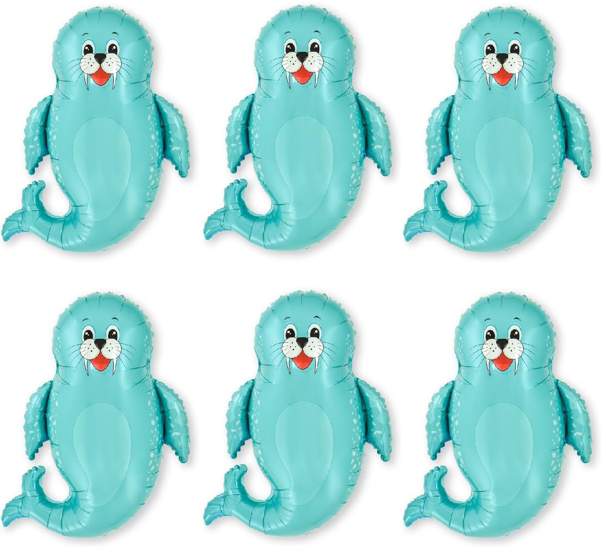 6Pcs Seals Party FEV6 Balloons Under the Sea Animals Ocean Creature ...