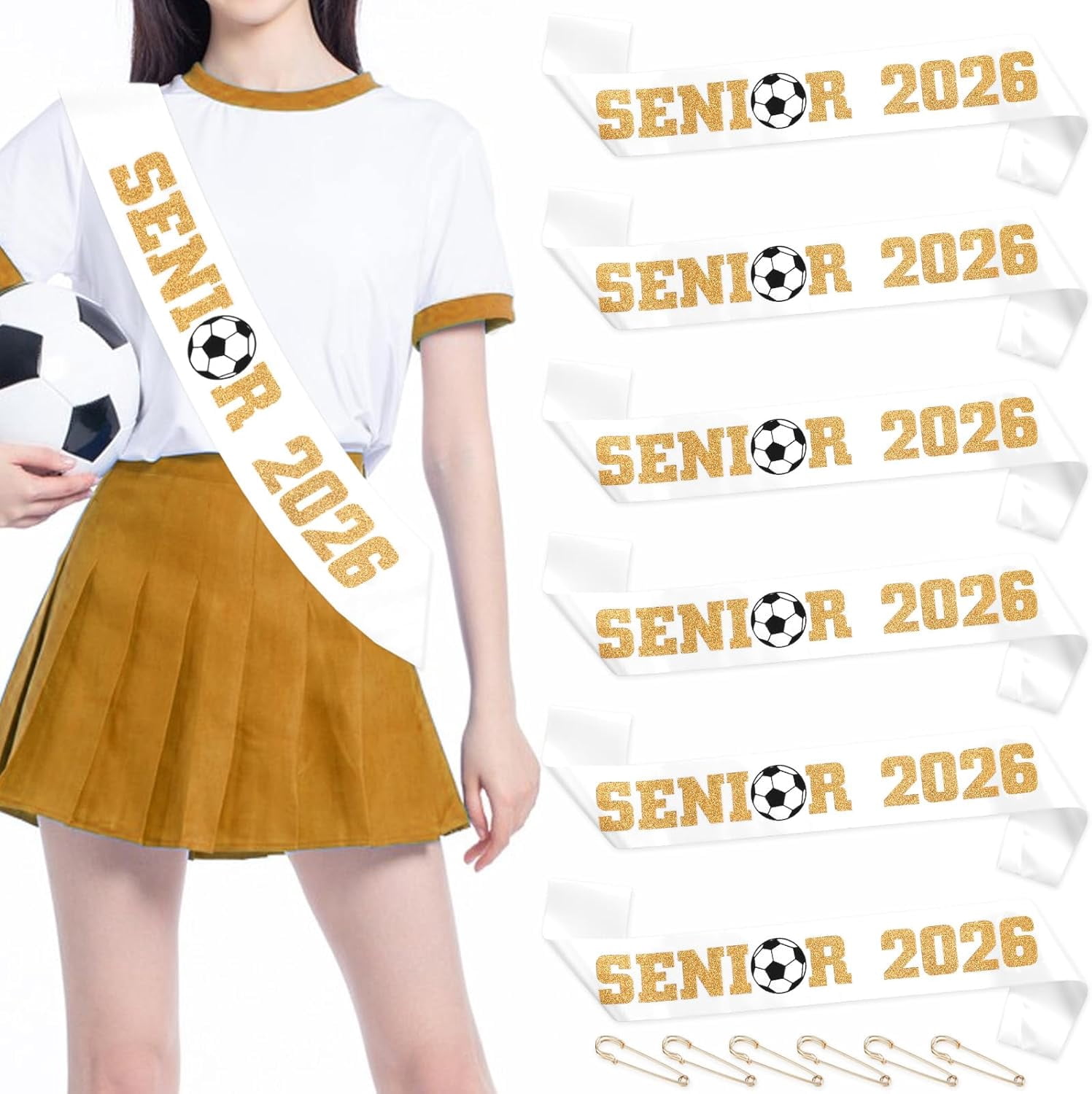 6Pcs Senior Sash 2026 Soccer, Sashes Class of Soccer Night Party ...
