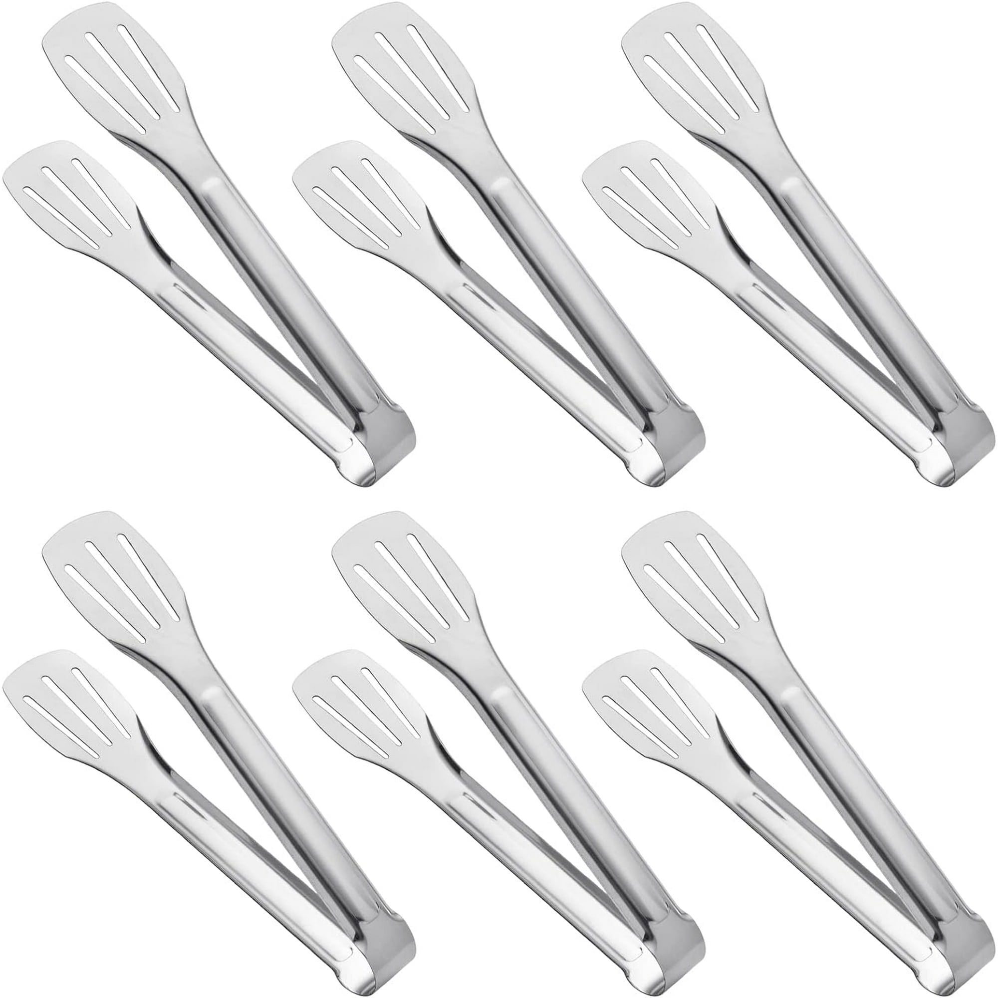6Pcs Serving Tongs Buffet, 7 /9/12 Inch Kitchen Cooking Tongs Stainless ...