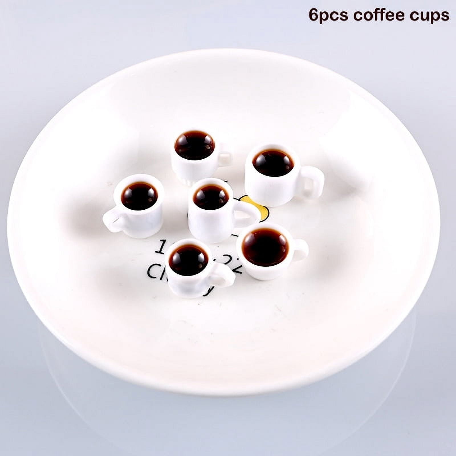 6Pcs/Set 1:12 Dollhouse Miniature Accessories Resin Coffee Drink Cup ...
