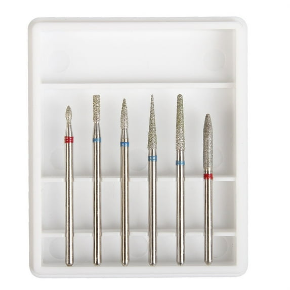 6Pcs/Set 3/32" Nail Art Electric Drill Bits Rotary Milling Cutter Cuticle Bit for Nails Manicure ...