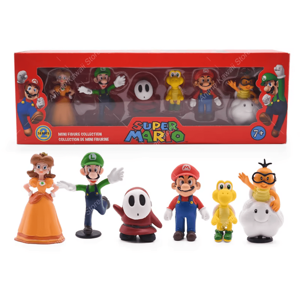 6Pcs/Set 4-7cm Super Mario Bros PVC Action Figure Toys Dolls Model Set ...