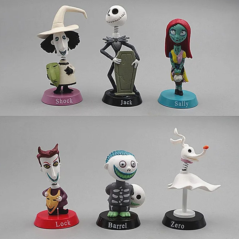 6Pcs/Set Anime Nightmare Before Christmas Jack Model PVC Doll Action ...