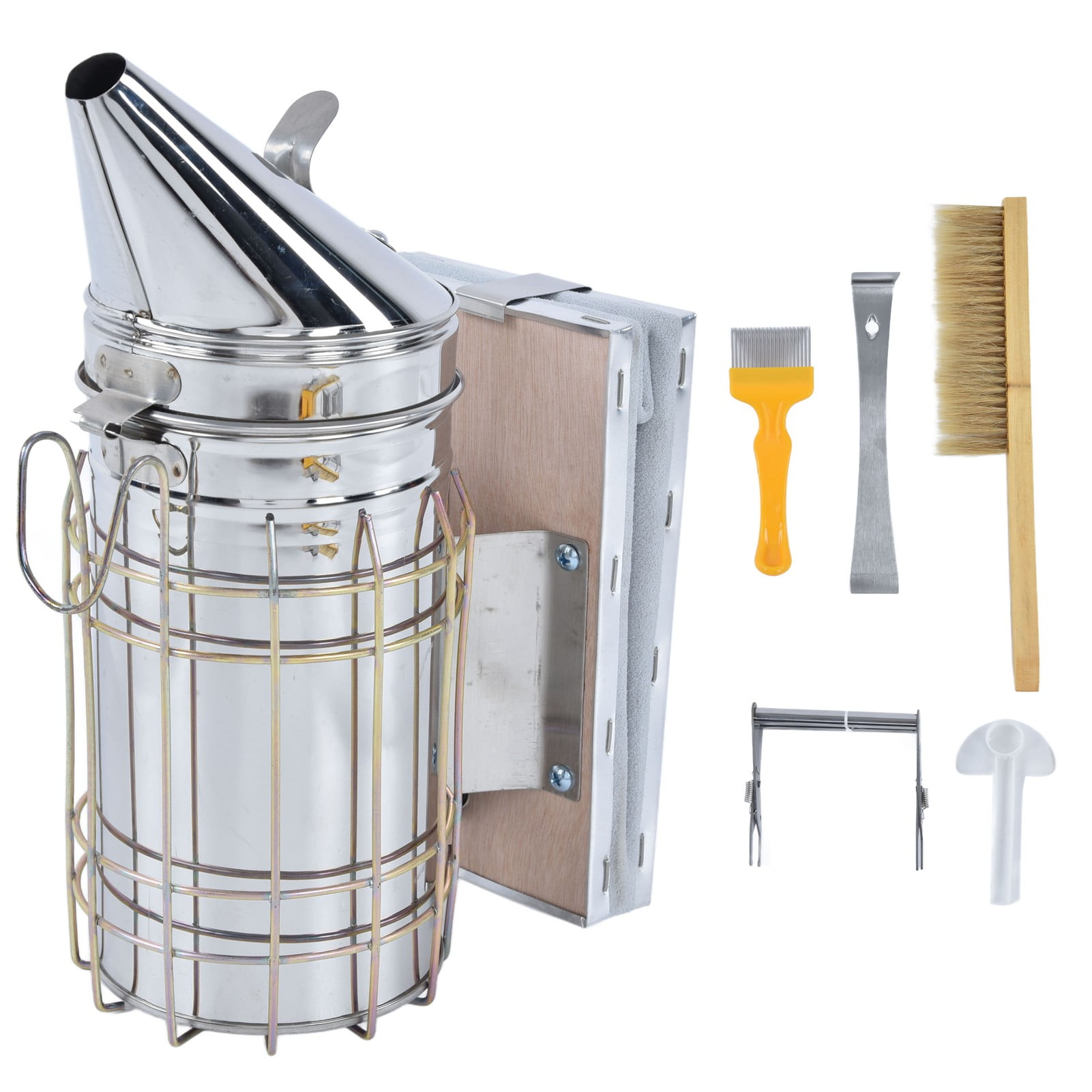 6Pcs/Set Beekeeping Starter Kit Beehive Smoker Frame Grip Uncapping ...