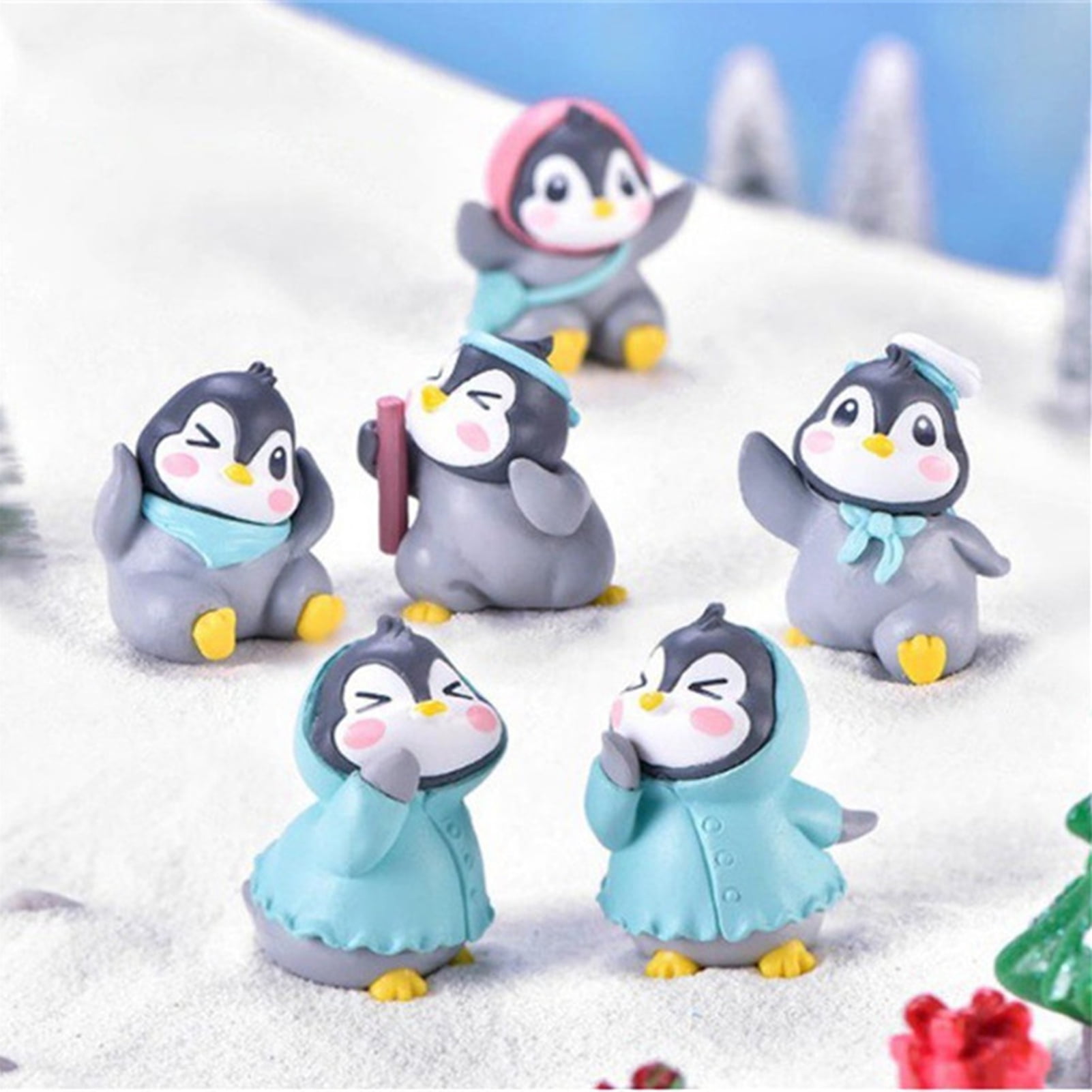 6Pcs/Set Cute Penguin Characters Toys Mini Penguin Figure Collection ...