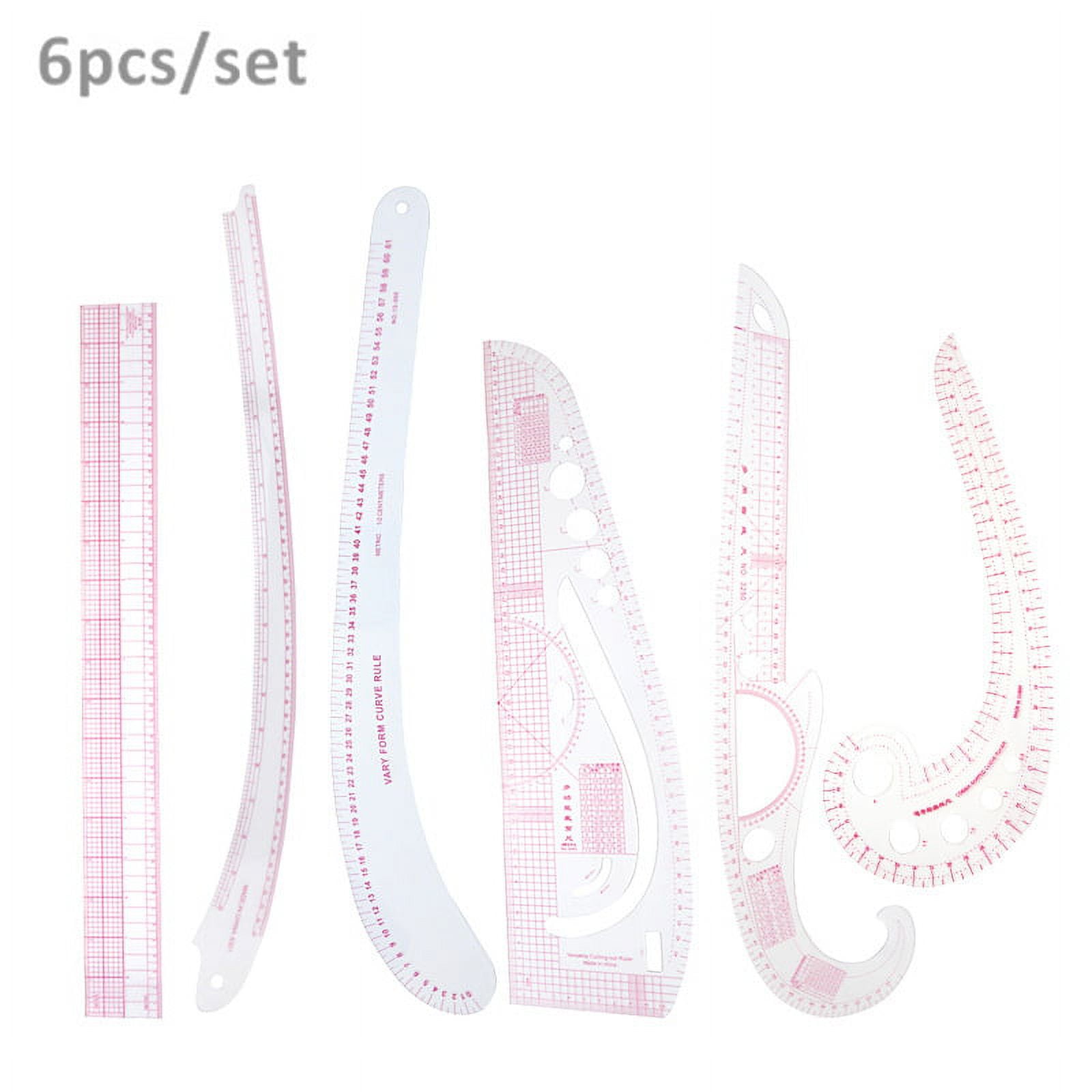 6Pcs/Set Ruler Tailor Measuring Kit Clear Sewing Drawing Ruler ...