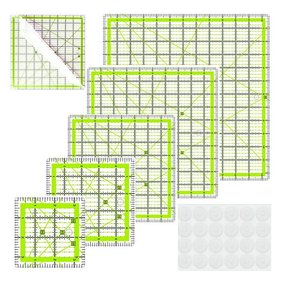 6Pcs Sewing Ruler Set Clear Acrylic Quilting Templates Patchwork Ruler ...