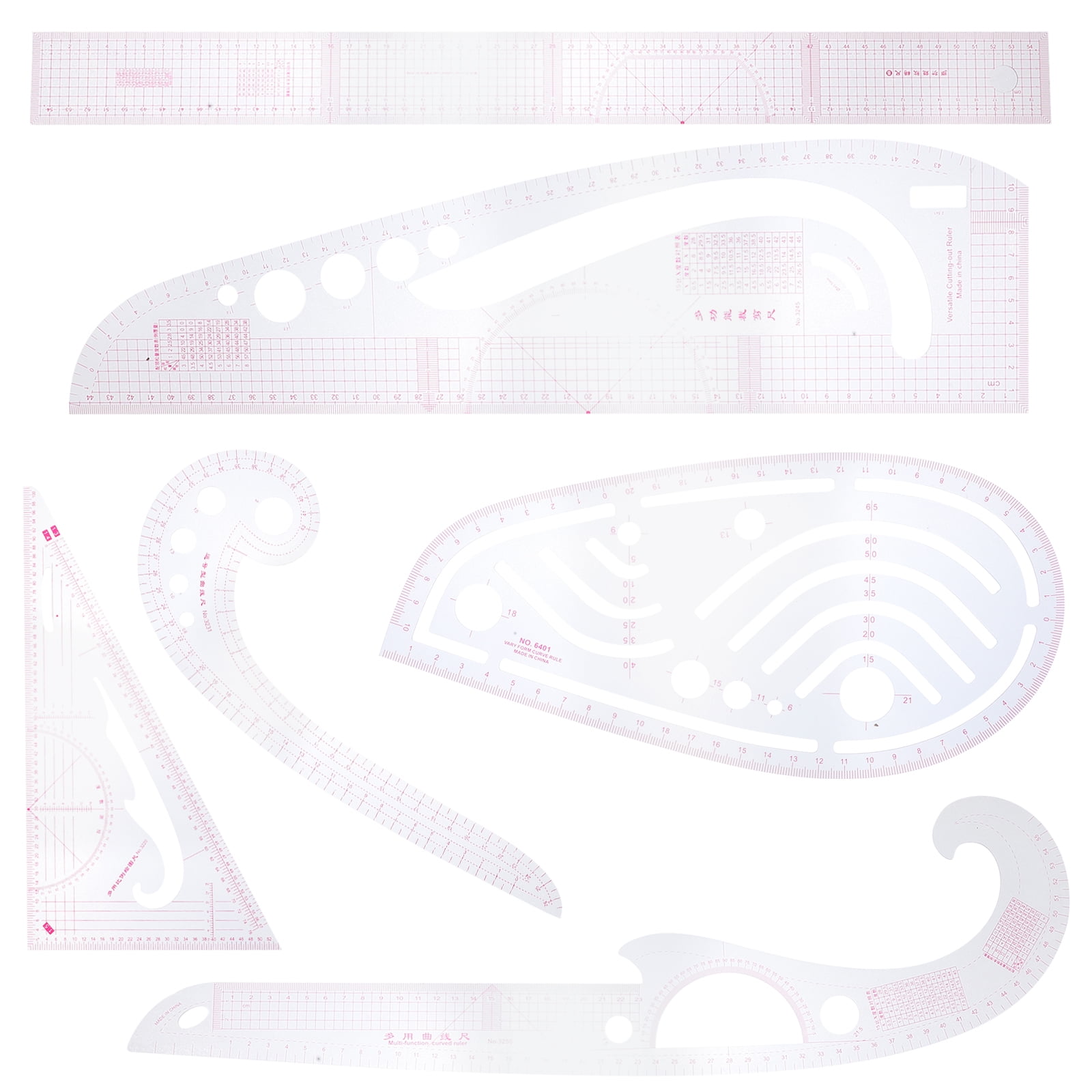 6Pcs Sewing Ruler Tailor Garment DIY Sewing Ruler French Curve Ruler ...