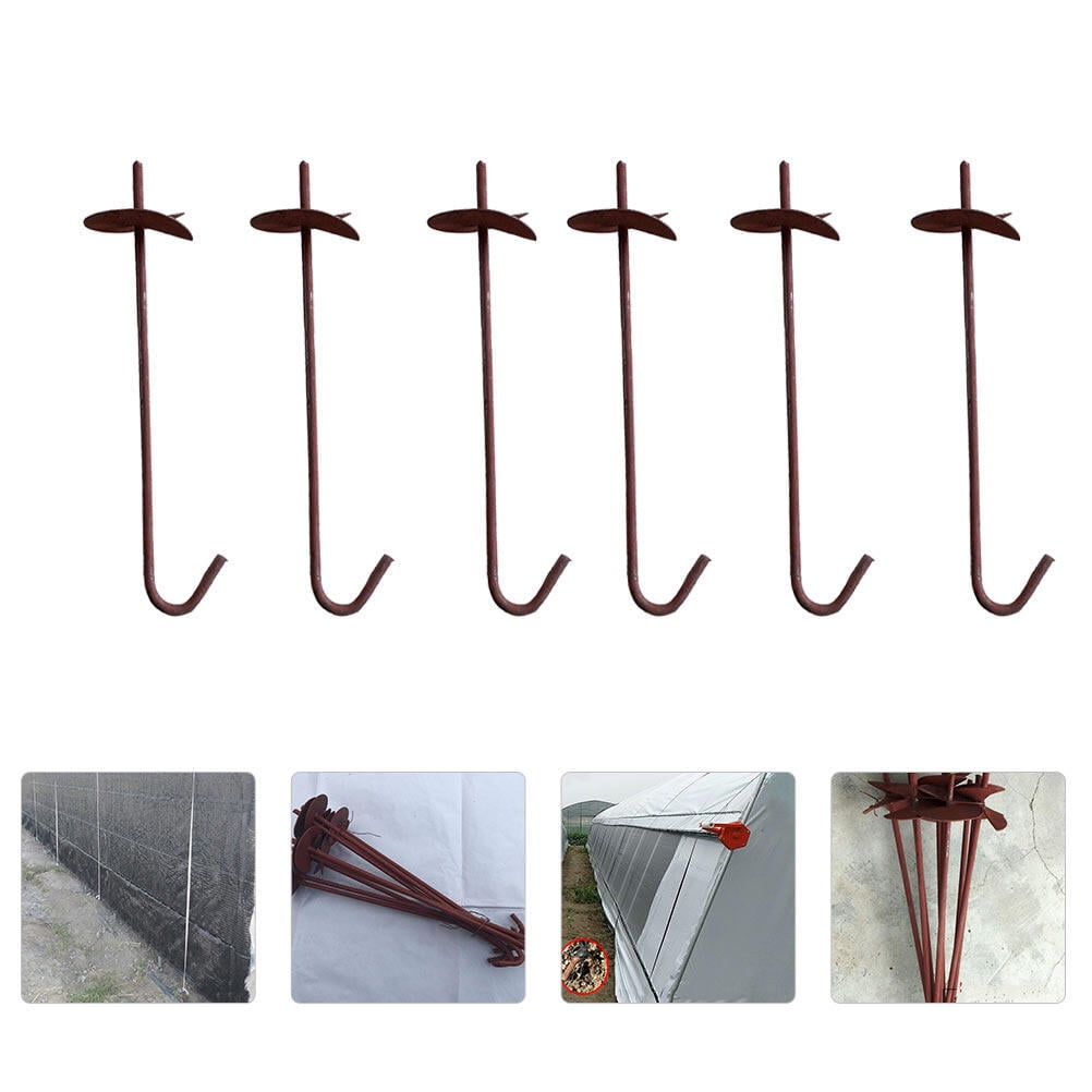 FENGGUIQU Red Heavy-Duty Steel Spiral Stakes for Outdoor Greenhouse ...