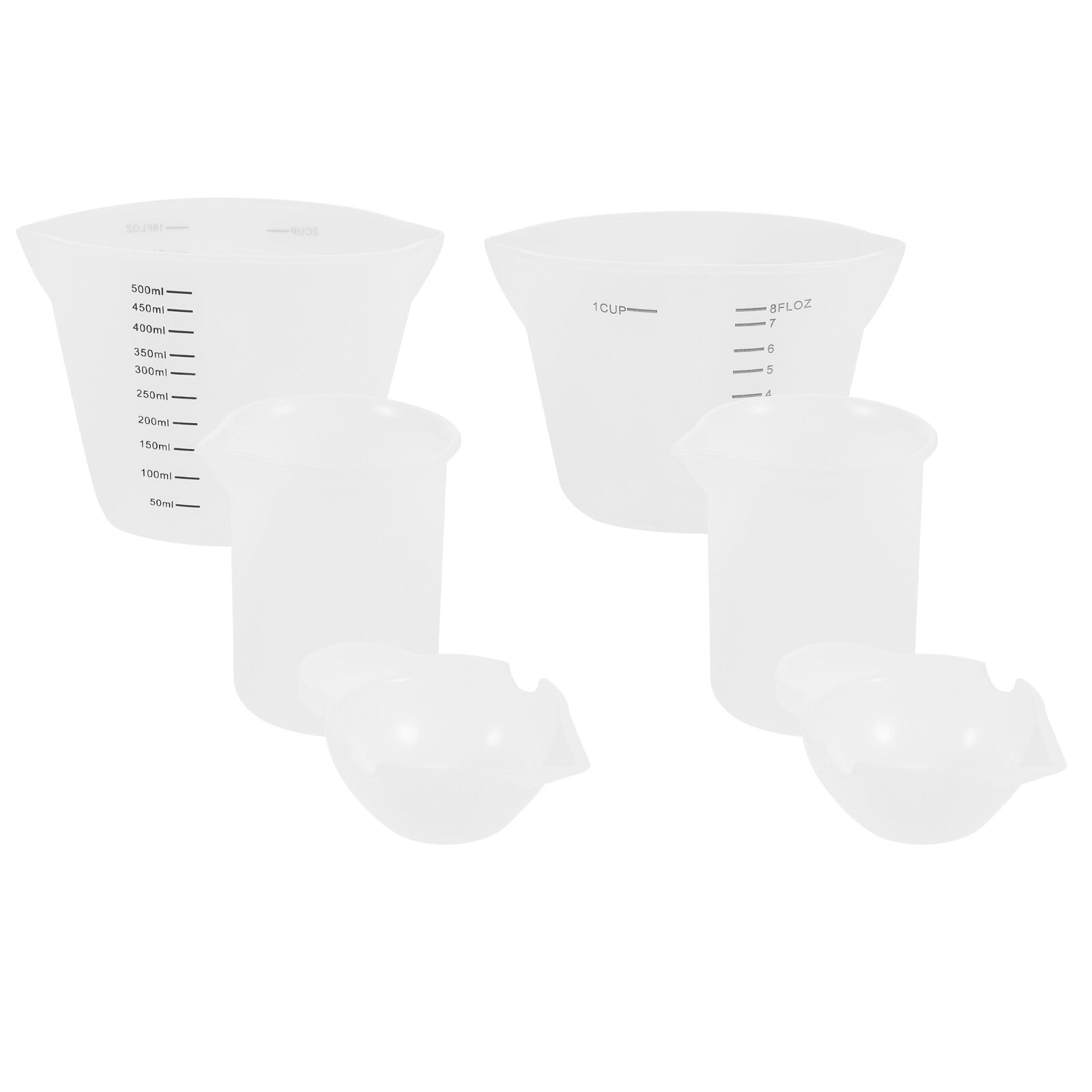 6Pcs Silicone Measuring Cups Reusable Mixing Pouring Cup Epoxy Resin ...