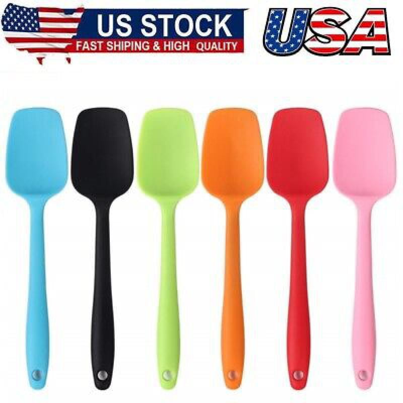 6Pcs Silicone Spatulas, 8.2 inch Small Rubber Spoon Spatula Heat ...
