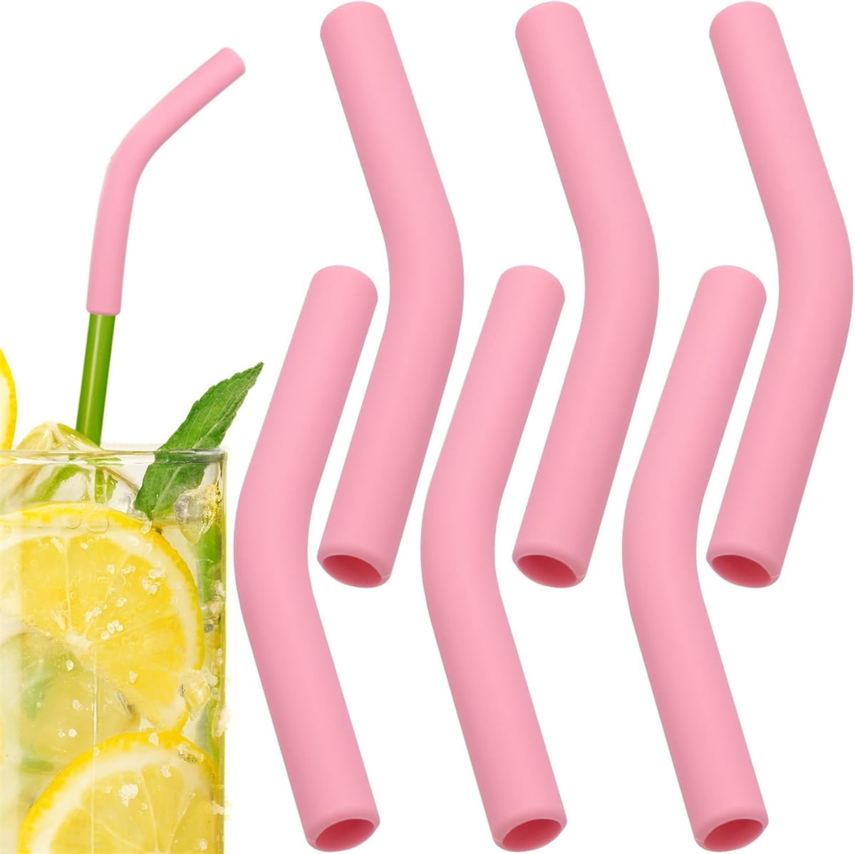 6Pcs Silicone Straw Replacement Tip,Tutuviw Multicolored Reusable ...