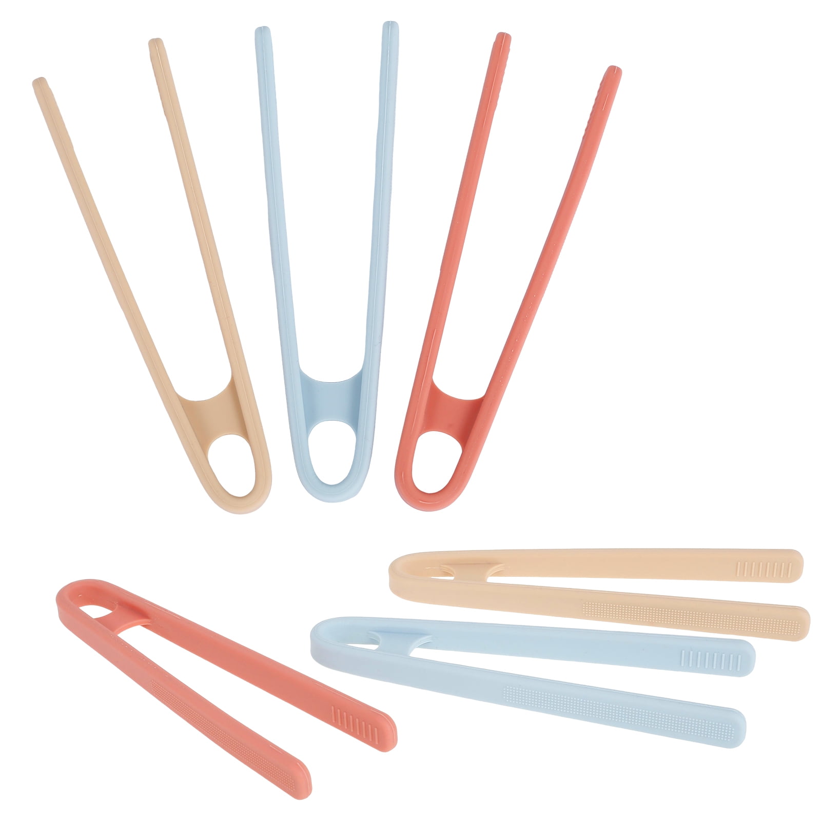 6Pcs Silicone Tongs Portable Small Silicone Tongs Colourful Small ...